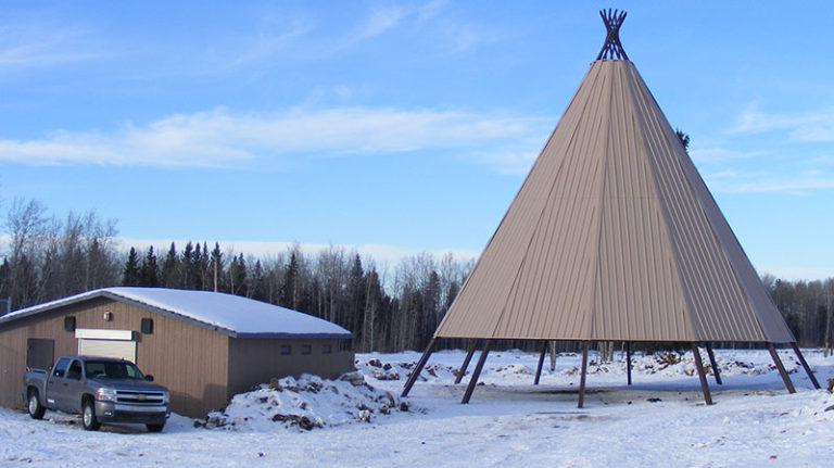 60 Foot Tall Tepee Shade Shelter in Chard, Alberta Canada manufactured ...