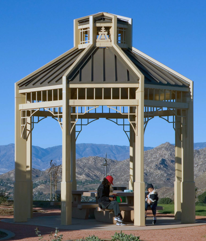 Towne Lake model shade structure is an ideal centerpiece for any park.