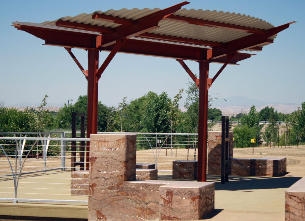Custom shade structures with steel columns and frames for parks ...